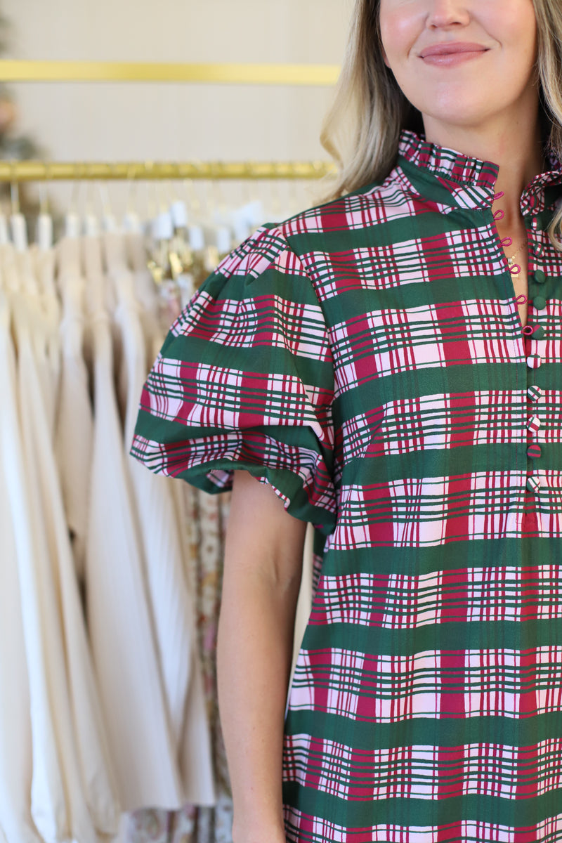 Double A Carly Dress, Party Plaid Combo